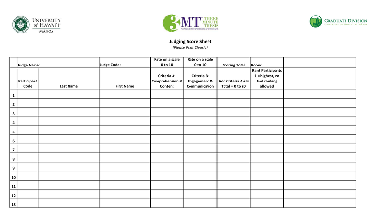 Judging Score Sheet Sample - Nursing - Judging Score Sheet (Please ...