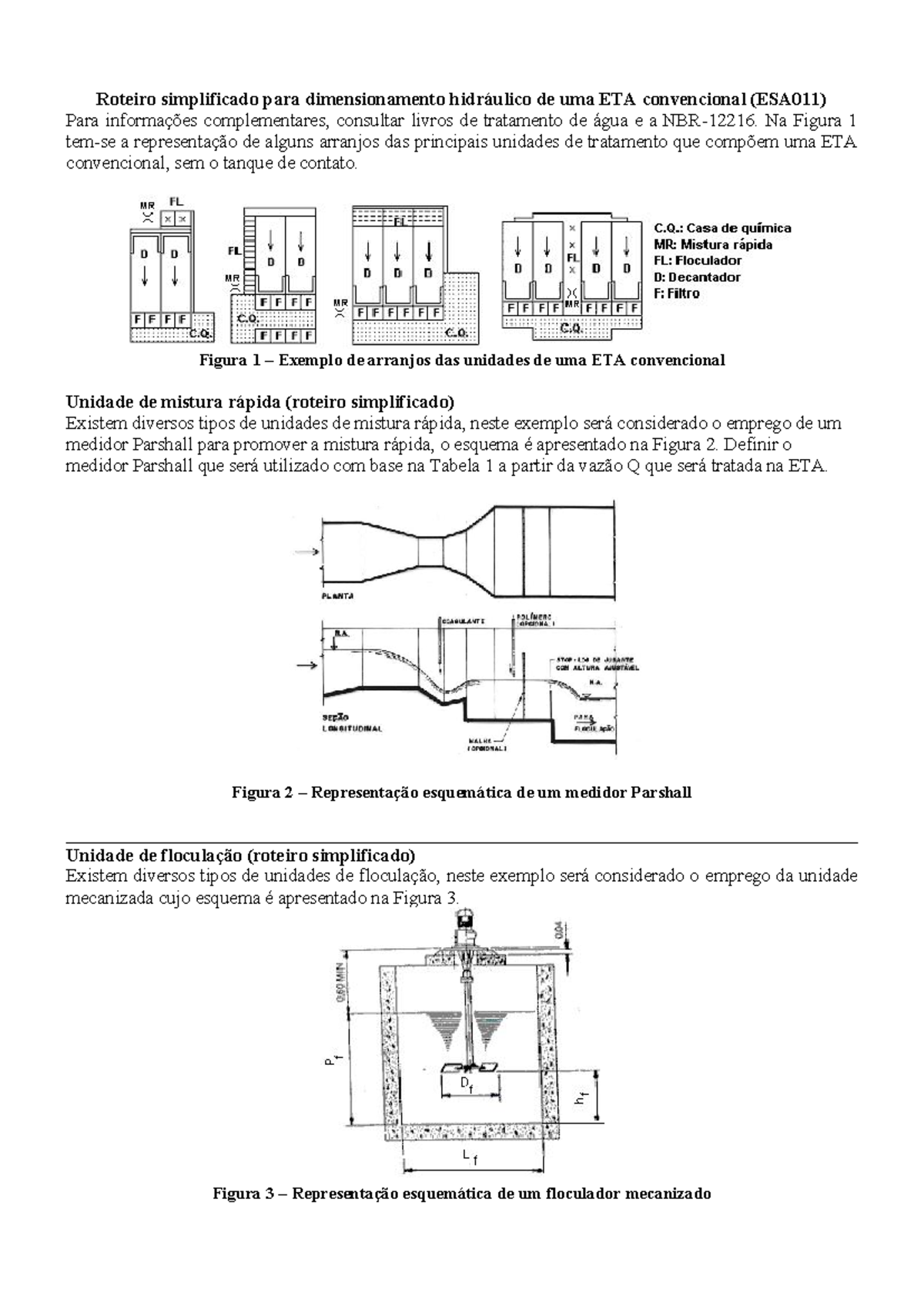 Roteiro para Dimensionamento de ETA Convencional (ESA011) - Studocu