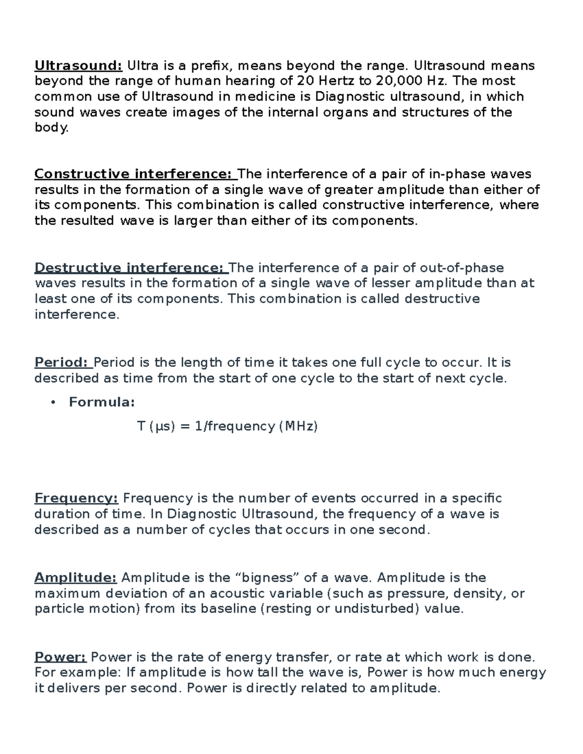 Understanding Ultrasound Physics: Ch 1-4 Homework (Course Code) - Studocu