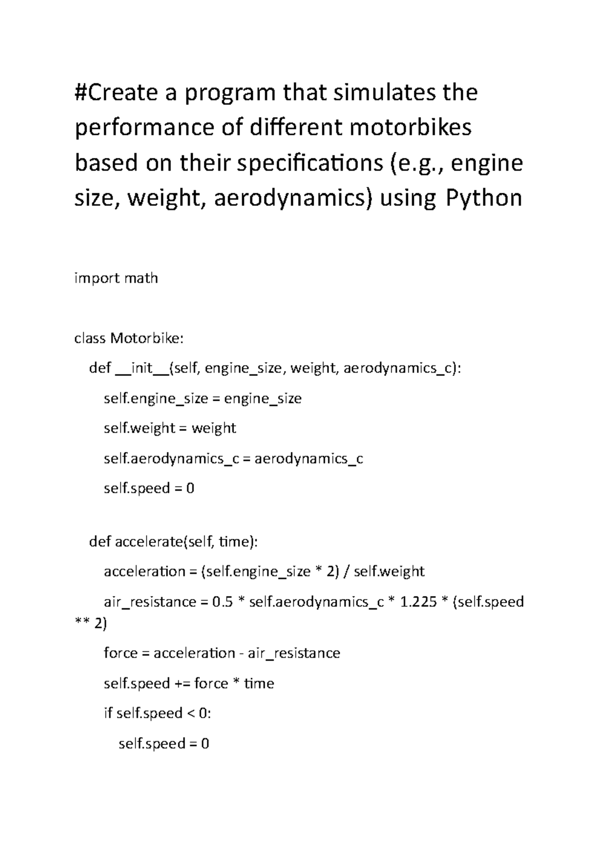 Motorbike Performance Simulation using Python: Engine Specs Analysis ...