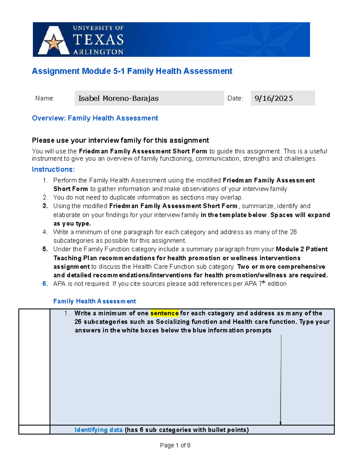 N3352 Module 5 Family Health Assessment: Insights & Findings - Studocu