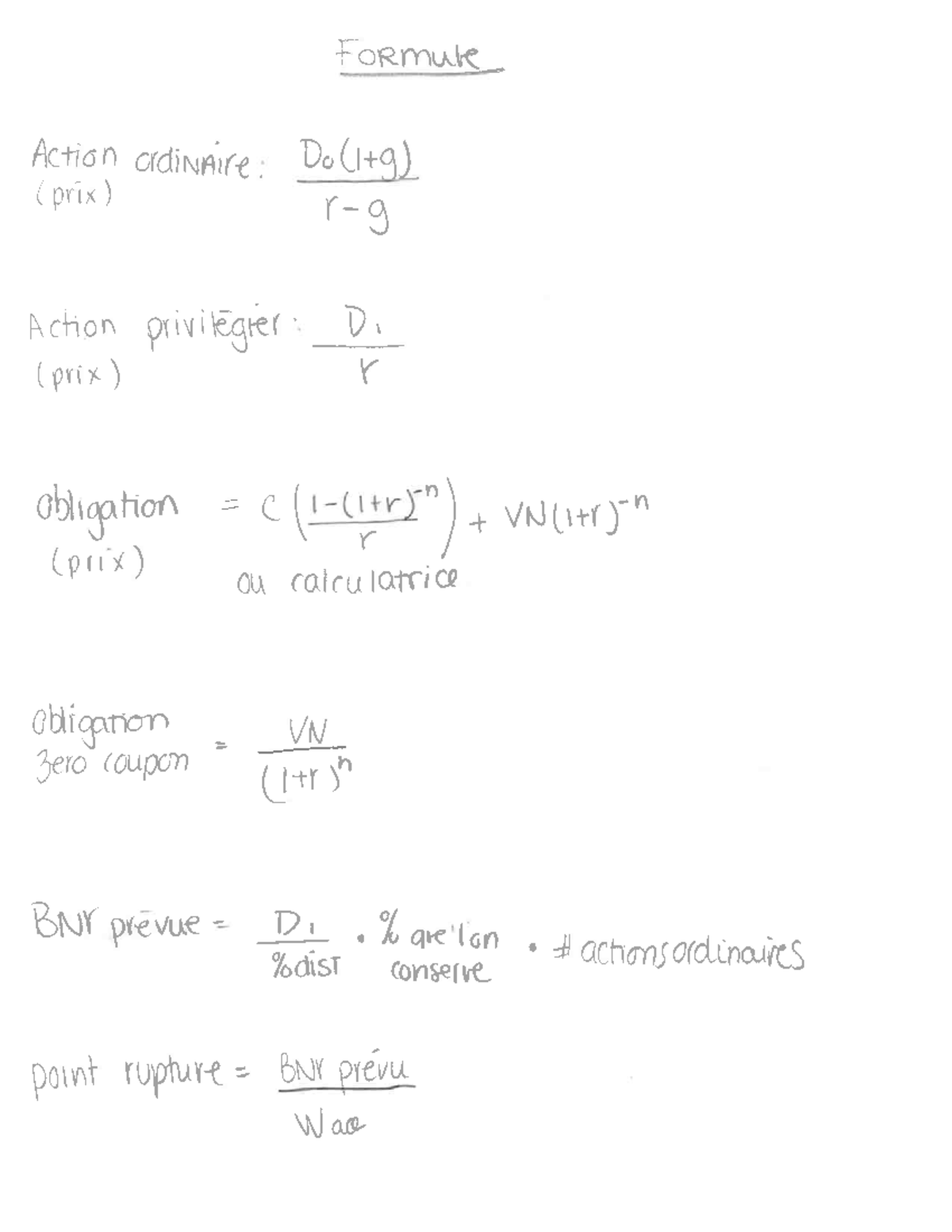 Feuille de formule examen final - Formule Action ordinAire : Do(1+9 ...