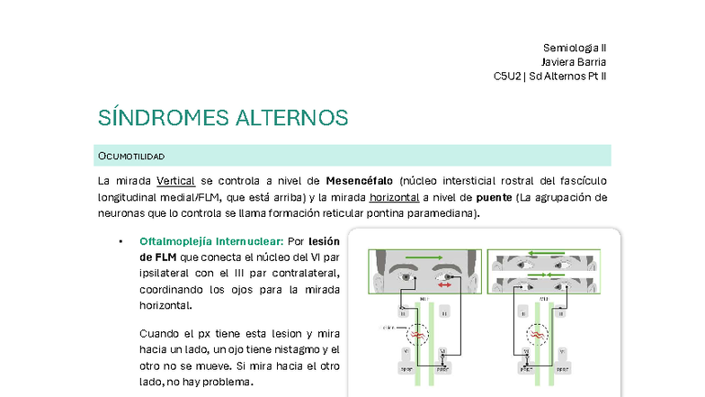 Semiología II C5U2: Síndromes Alternos y Bulbares en Oftalmoplejía ...