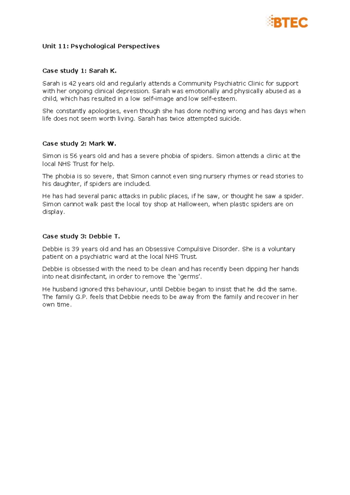 Health and Social Care Case-studies-for-unit-11-psychological ...