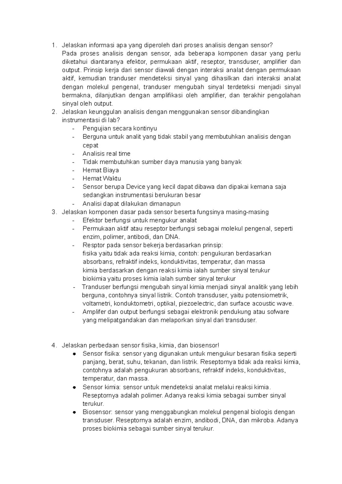 Soal Pemicu 1: Analisis dan Kinerja Sensor serta Komponennya - Studocu