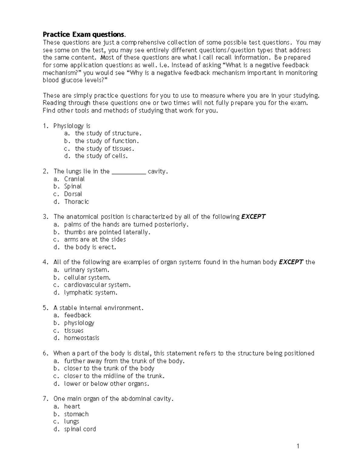 Cell Biology Exam Review Questions (BIO 101) - Studocu