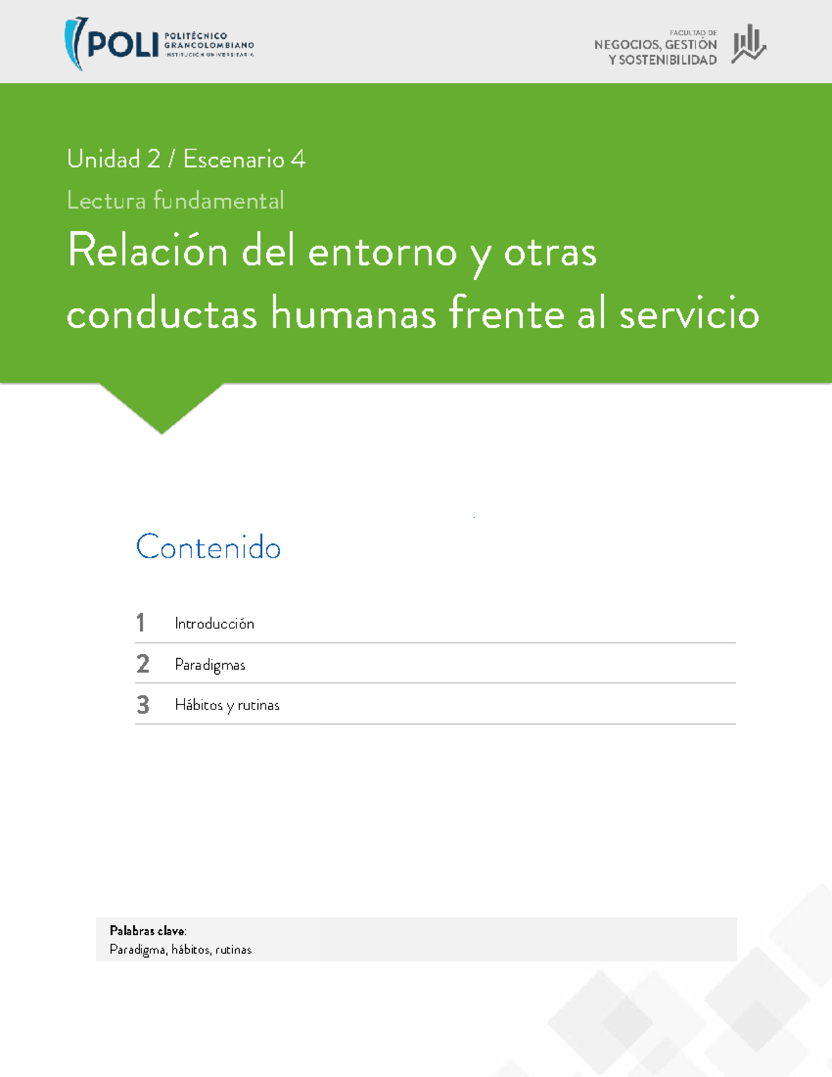 Unidad 2 Escenario 4: Paradigmas, Hábitos y Rutinas en el Servicio ...