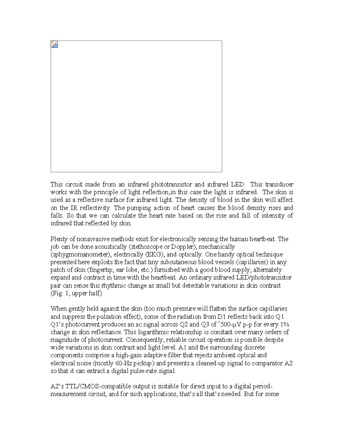 Heart Beat Sensor Circuit Design and Operation Analysis - Studocu
