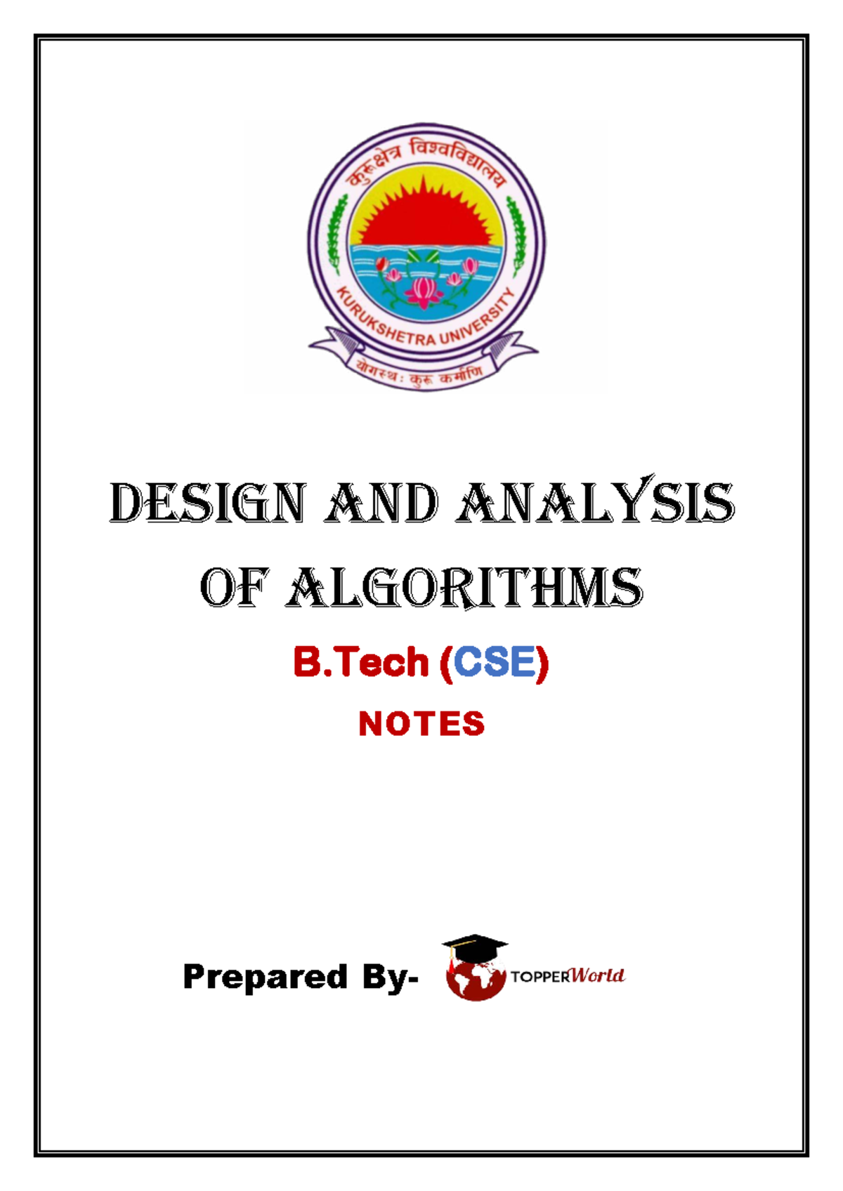 DAA-Notes: Handwritten Notes on Design & Analysis of Algorithms - Studocu