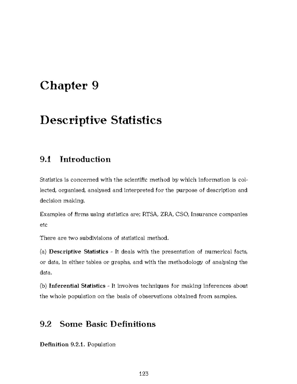 Chapter 9: Descriptive Statistics - Notes for STATS 101 - Studocu