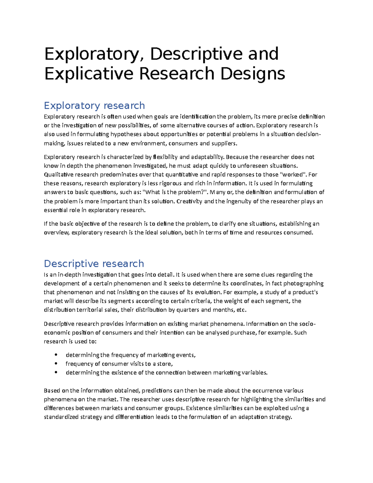 Research Designs Overview: Exploratory, Descriptive & Causal Analysis ...