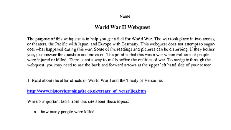 WWII Webquest: Exploring Key Events and Impacts - 1982374682901-209387 ...