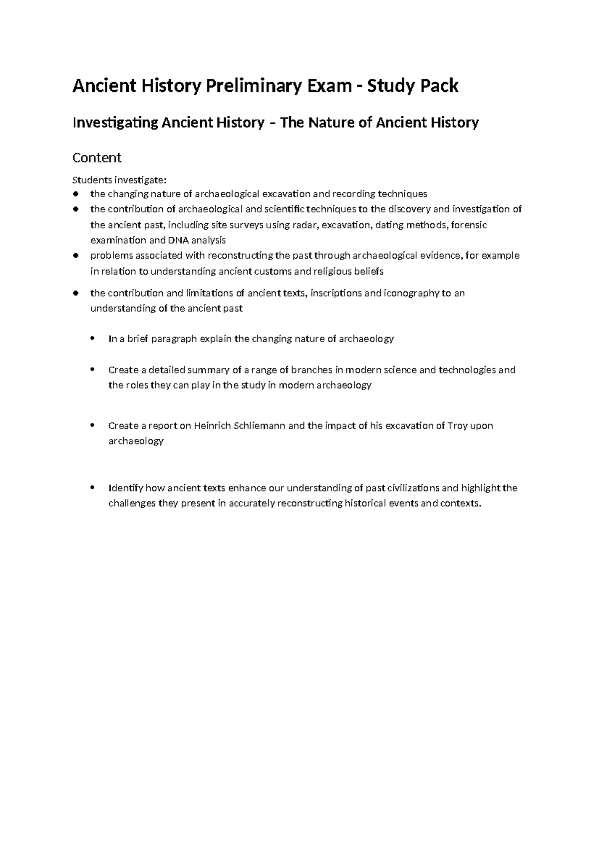Ancient History 2025 Preliminary Exam Study Pack: Key Topics & Case ...