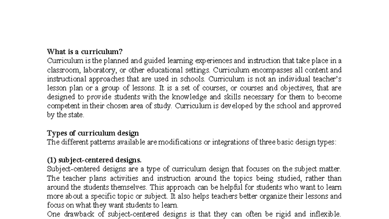 7 Principles of Curriculum Design: A Comprehensive Overview - Studocu