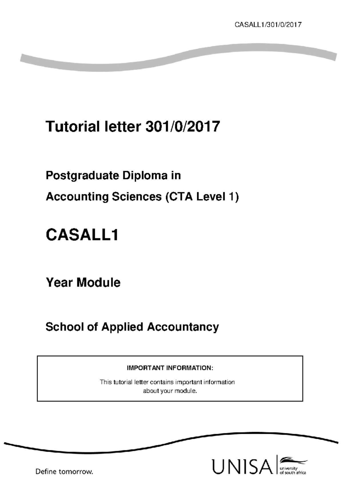 Practice and Guidance on Auditing Questions - CASALL1/301/0/ Tutorial ...