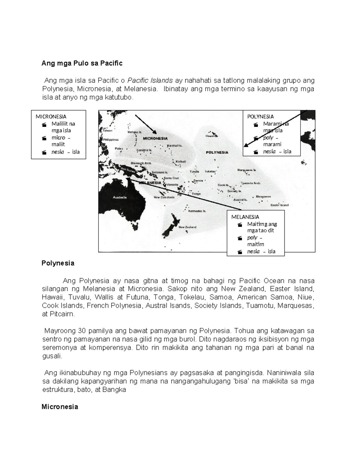 Pagsusuri at Katangian ng mga Pulo sa Pacific: Polynesia, Micronesia ...
