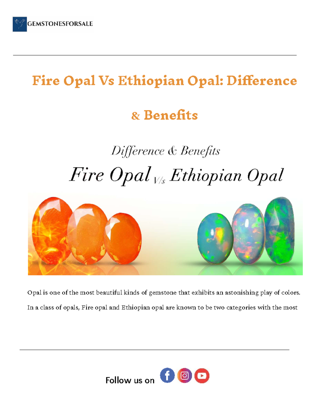 Fire Opal Vs Ethiopian Opal Difference & Benefits - Fire Opal Vs ...