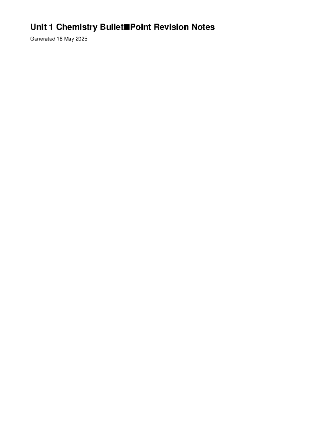 BTEC Unit 1 Chemistry Revision Notes: Atomic Structure & More - Studocu