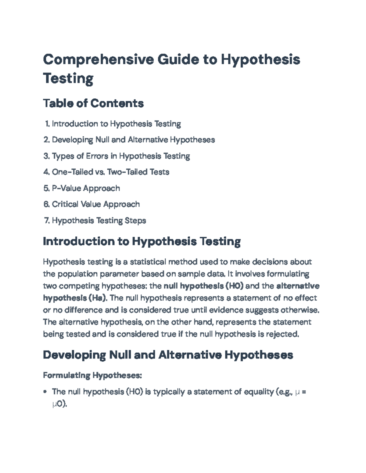 Comprehensive Guide to Hypothesis Testing with Statistical Techniques ...
