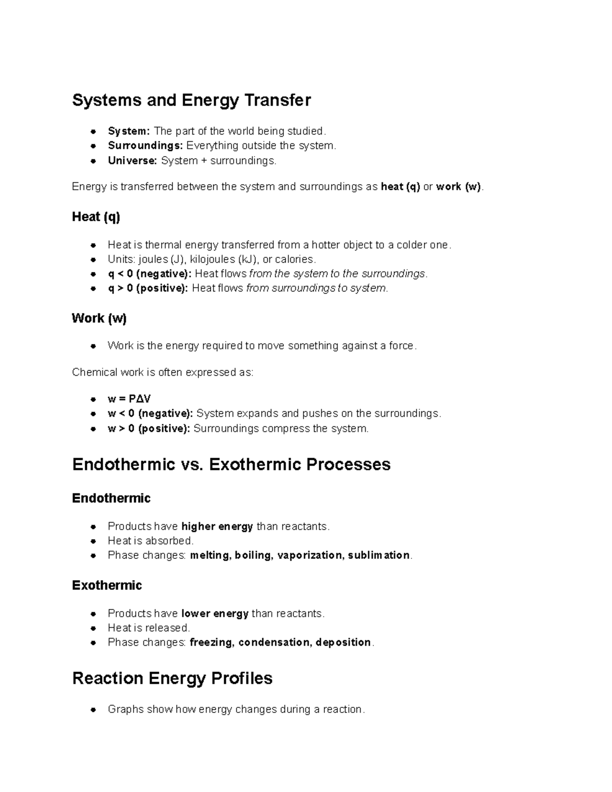 Unit 6 AP Chemistry Study Guide: Energy Transfer & Thermodynamics - Studocu