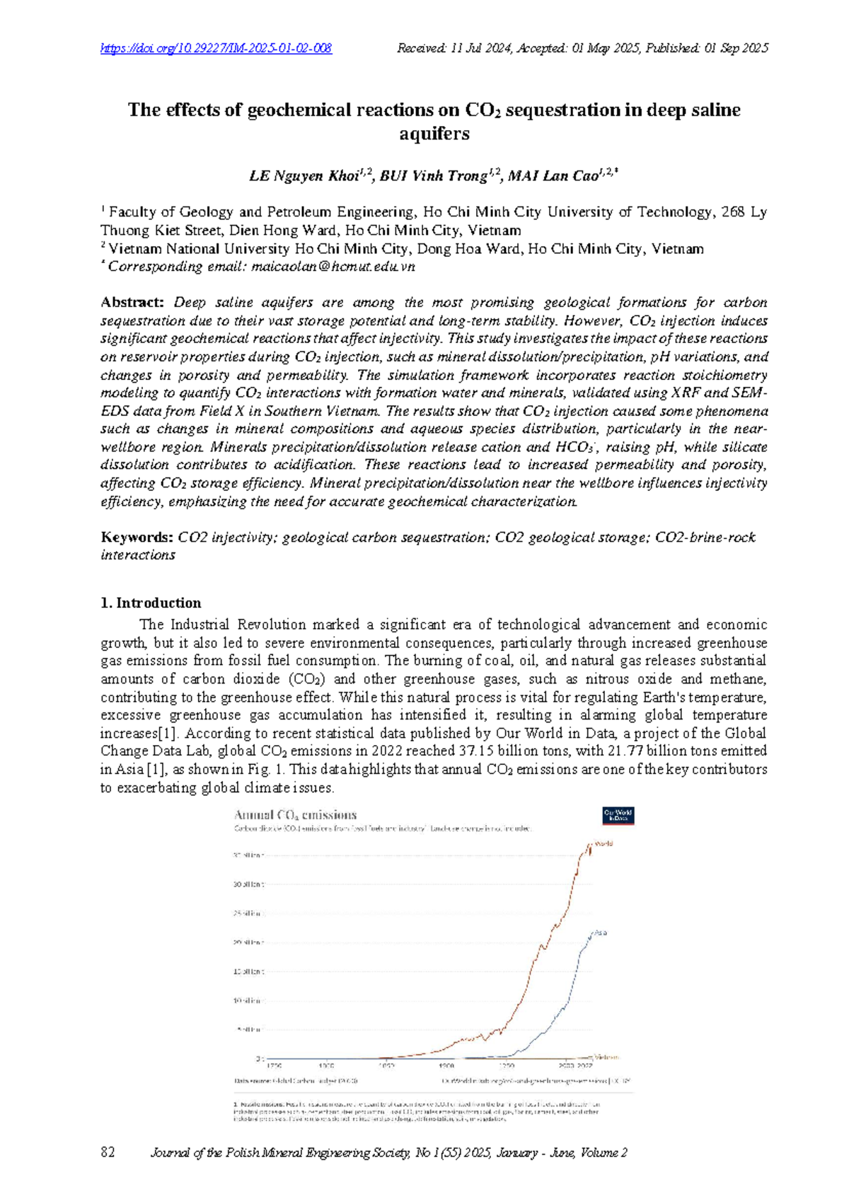 The Effects of Geochemical Reactions on CO2 Sequestration in Deep ...