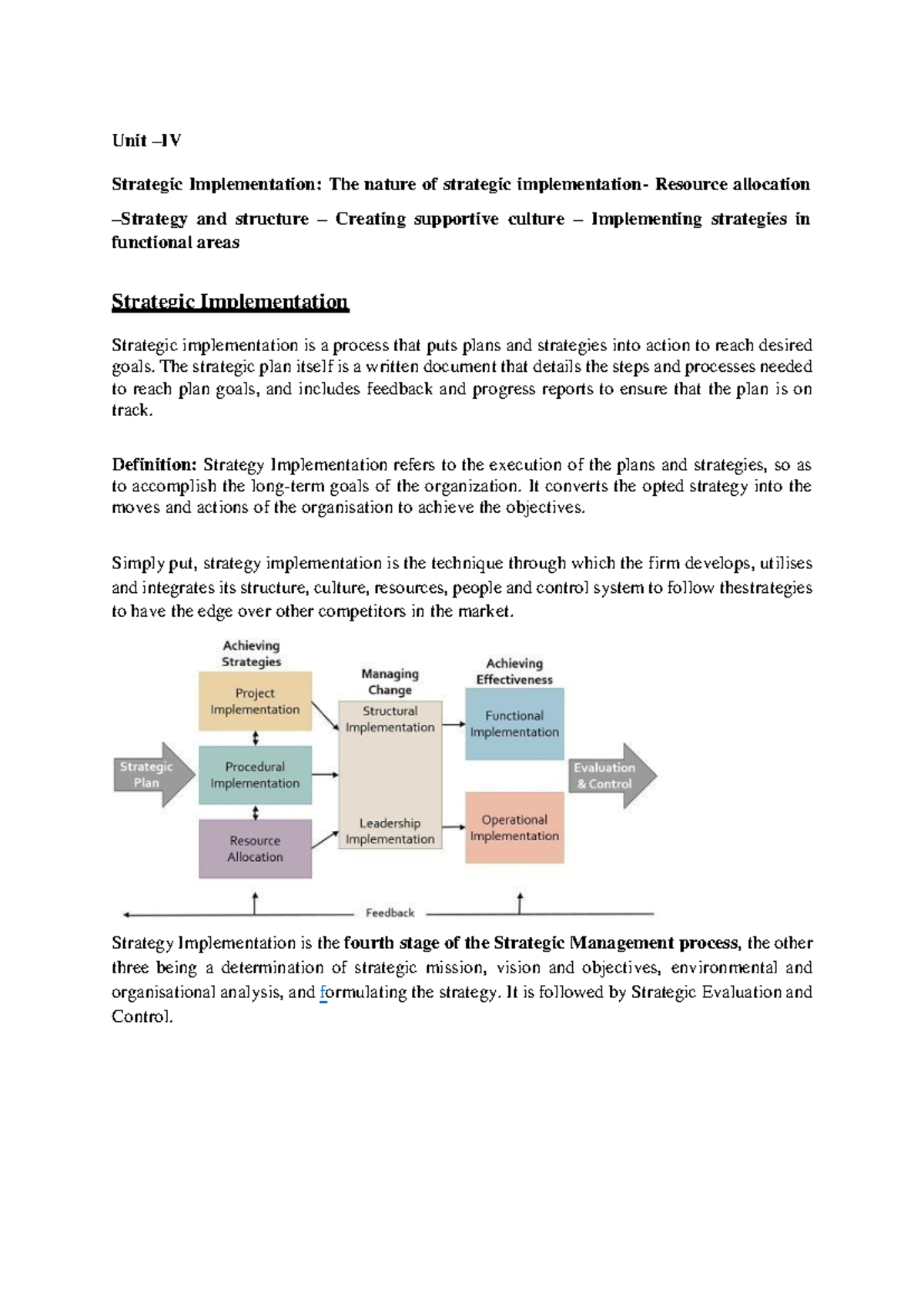 Strategic Management 4: Essentials of Strategic Implementation ...