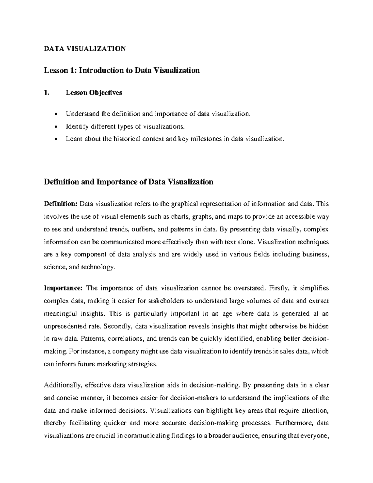 Lesson 1 66 - Fundamentals of Data Visualization Techniques - Studocu