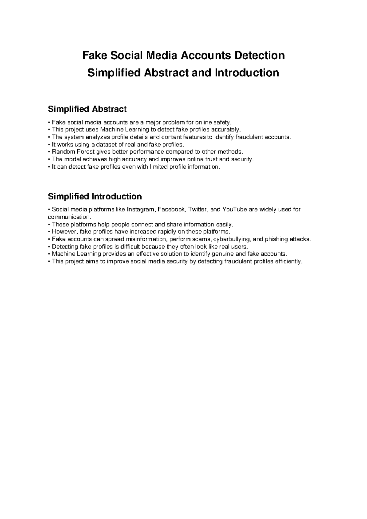 CS101: Fake Social Media Accounts Detection - Simplified Overview - Studocu