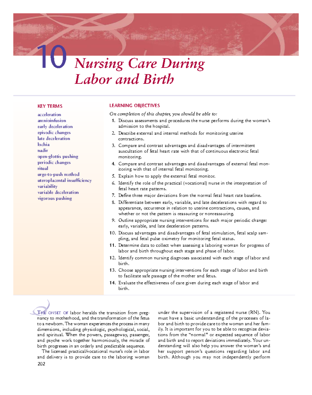Nursing Care During Labor and Birth: Key Concepts and Assessments (NUR ...