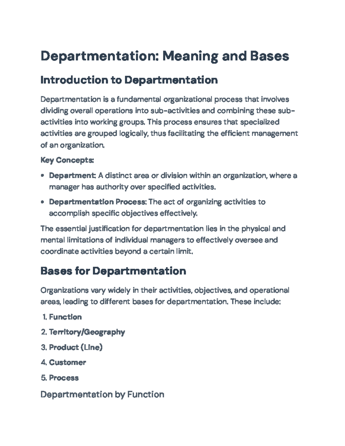 Departmentation: Meaning, Bases, and Organizational Impact ...