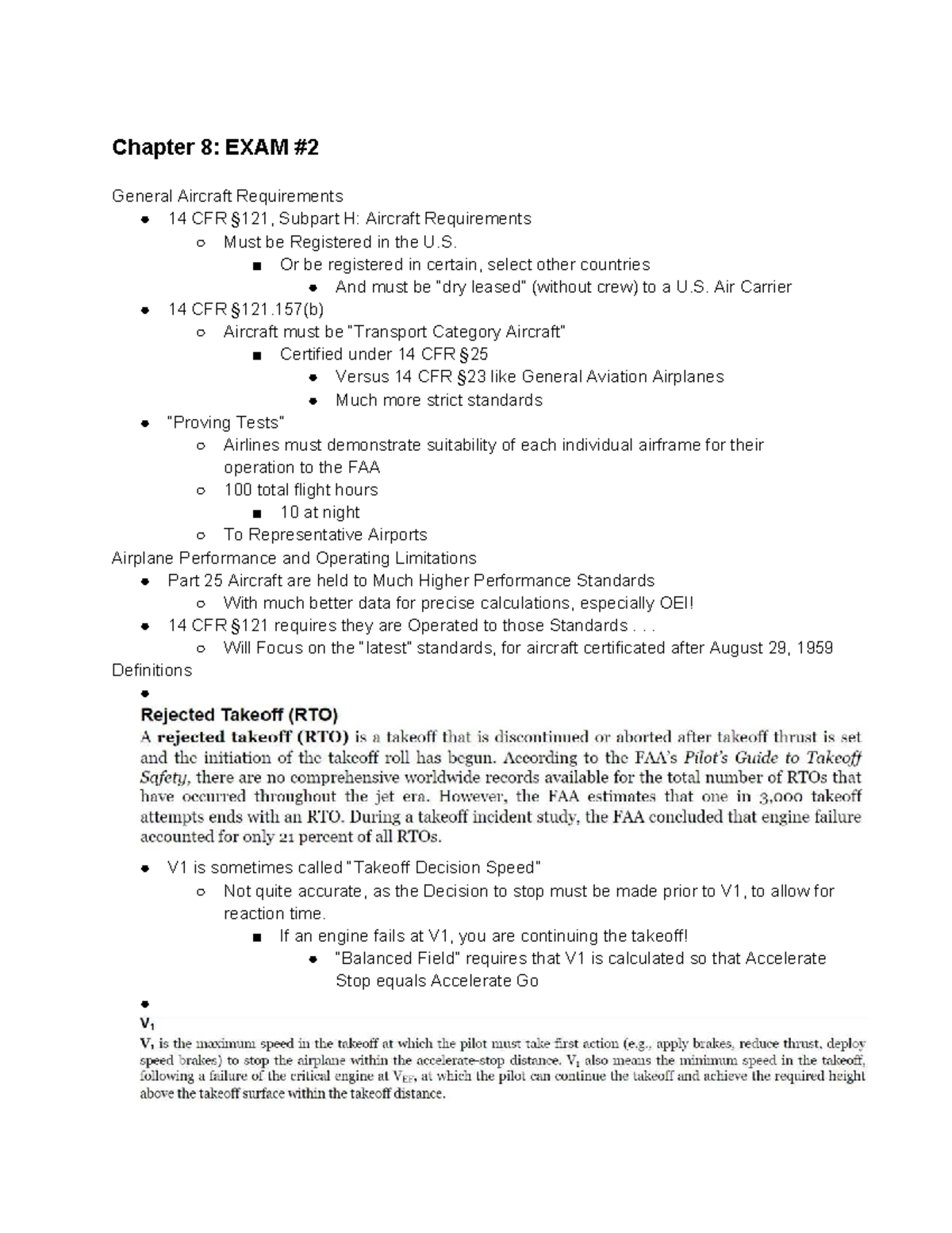 Final Exam Study Notes for Aviation Regulations (FAA Part 121) - Studocu