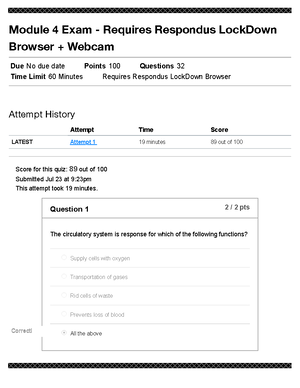 A P II Exam Module 2 - • Exam- Requires Respondus LockDown Browser ...