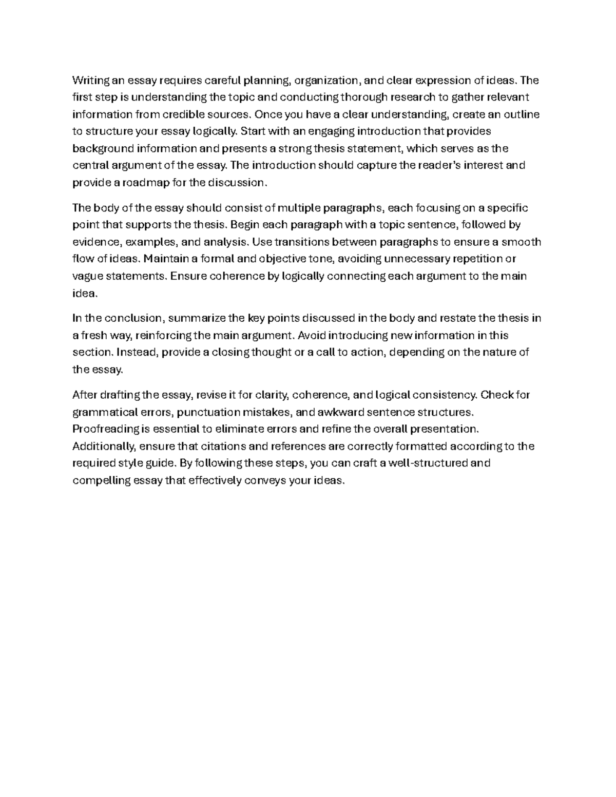 Essay writing - Writing an essay requires careful planning ...