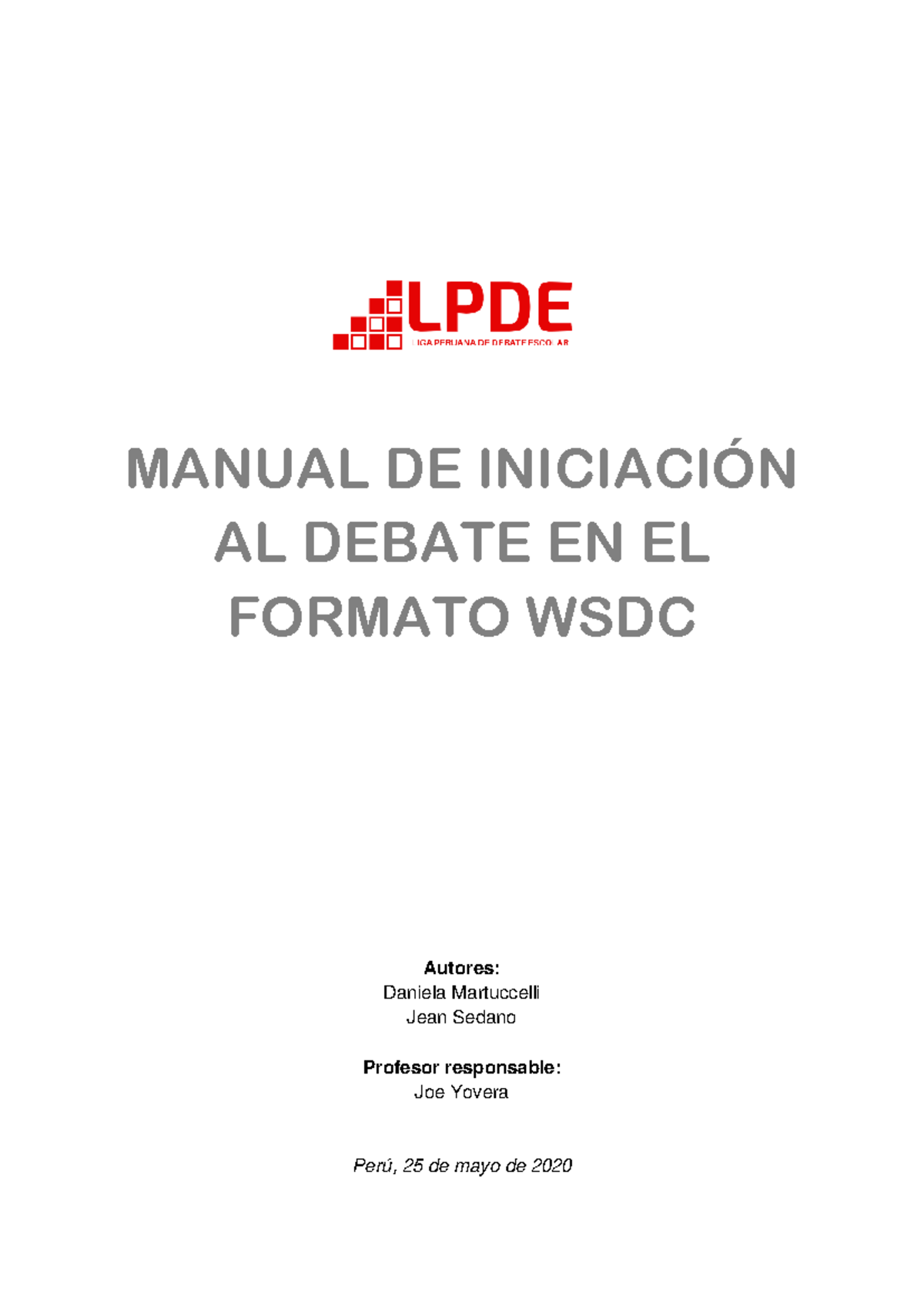Manual de Iniciación al Debate en Formato WSDC - Studocu