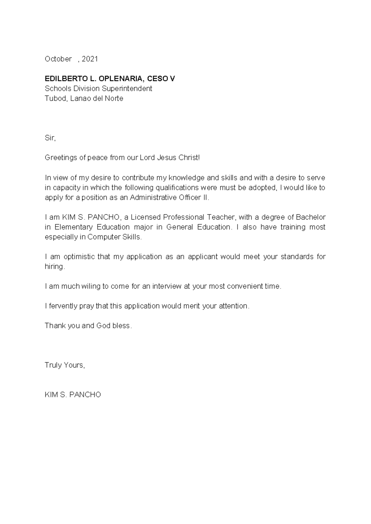 APP- Letter - This is my personal file, traded into other files ...