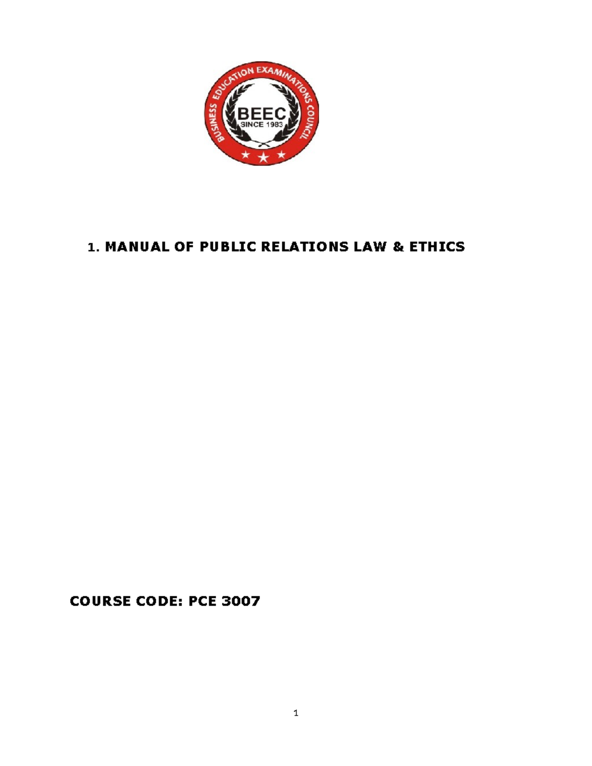 Ethical and Legal Aspects of Public Relations: PCE 3007 Guide - Studocu