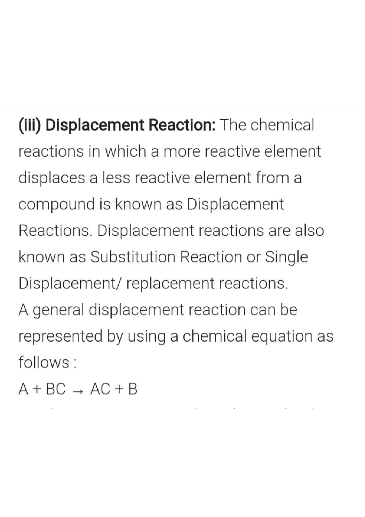 Chapter 1 Science Notes: Displacement & Precipitation Reactions - Studocu