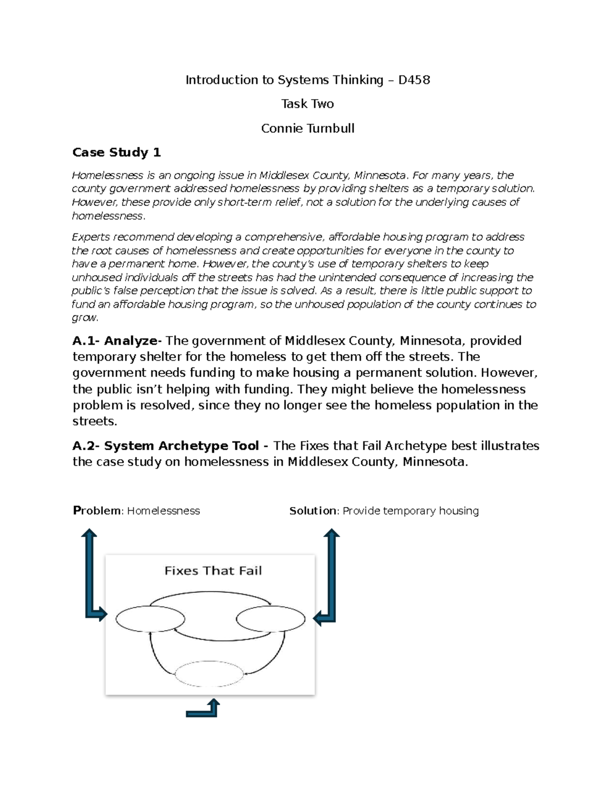 Introduction to Systems Thinking D458 Task 2: Homelessness Case Study - Studocu