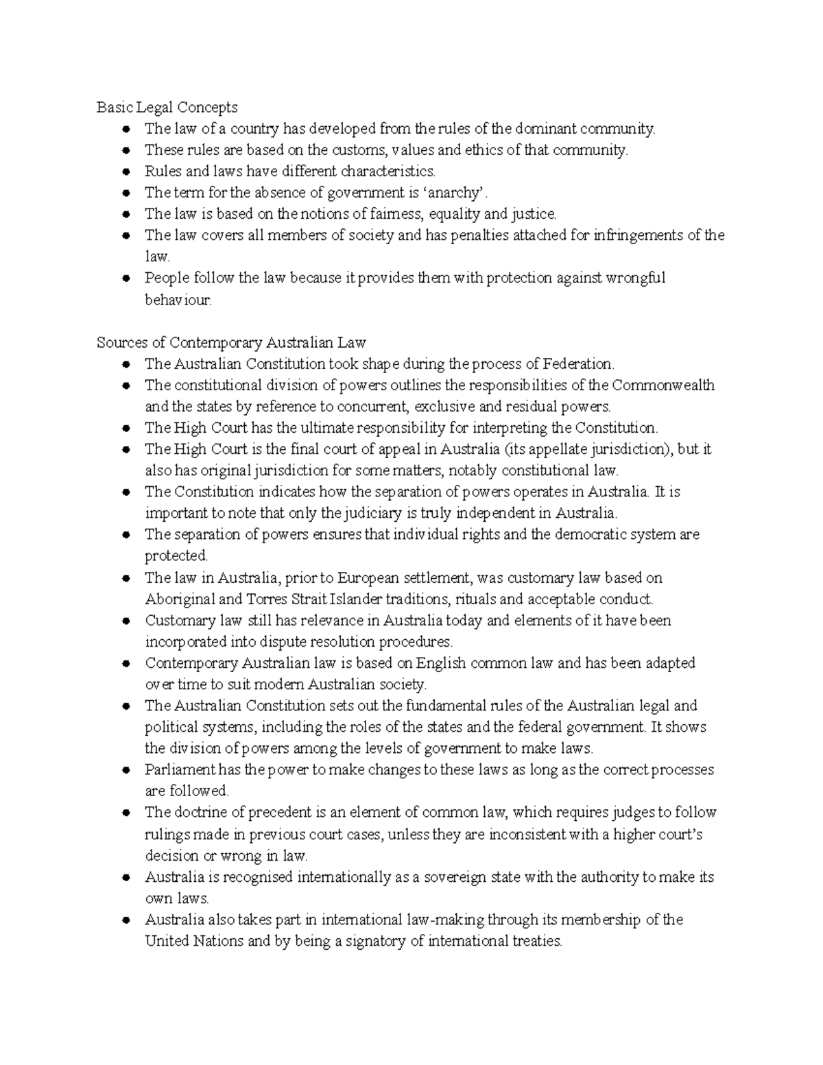 Preliminary Legal Studies: Key Concepts and Australian Law Insights ...