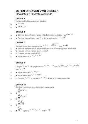 Wiskunde D - Jaar: 4 - VWO - Studeersnel