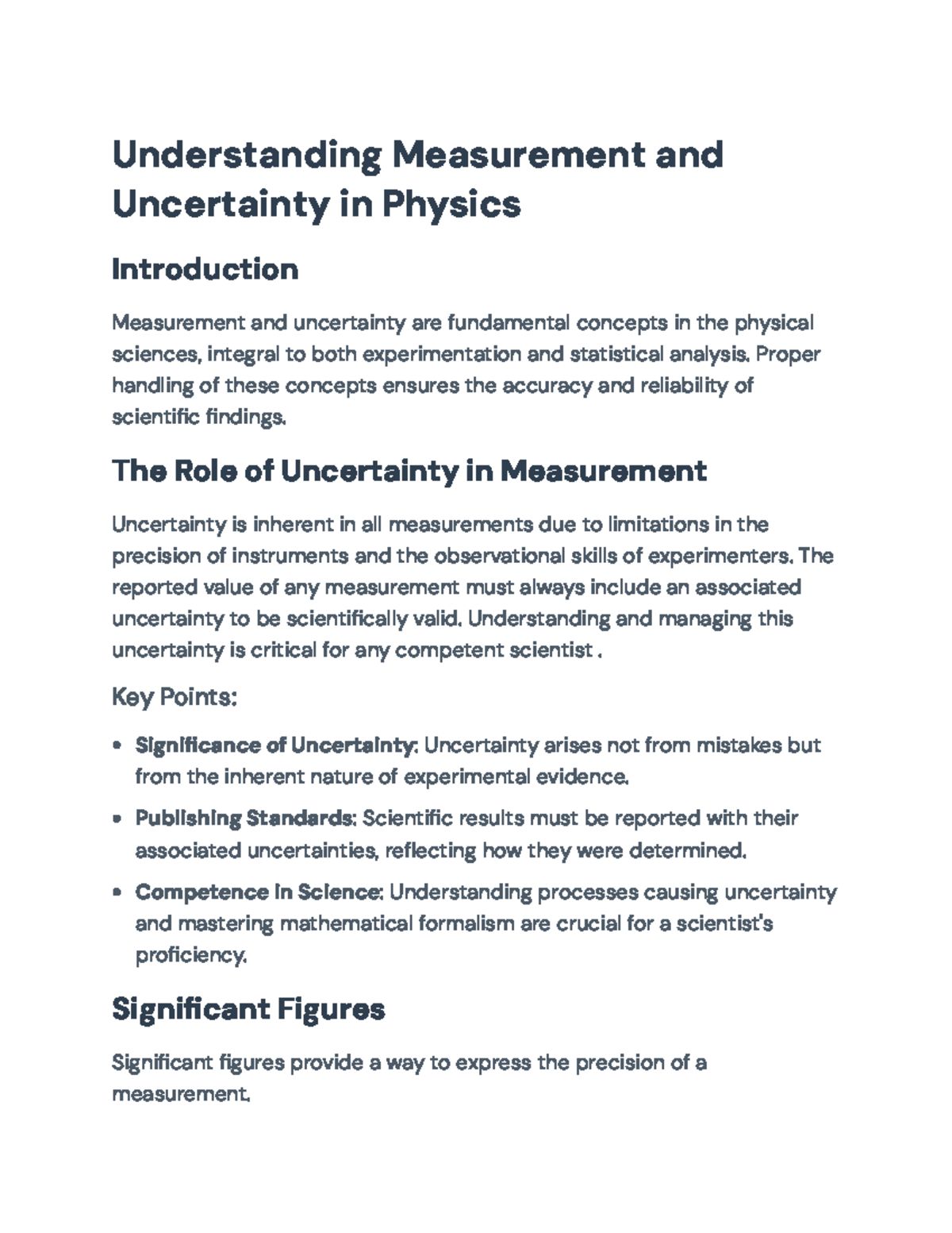 Measurement and Uncertainty: Essential Concepts in Physics (PHYS101 ...