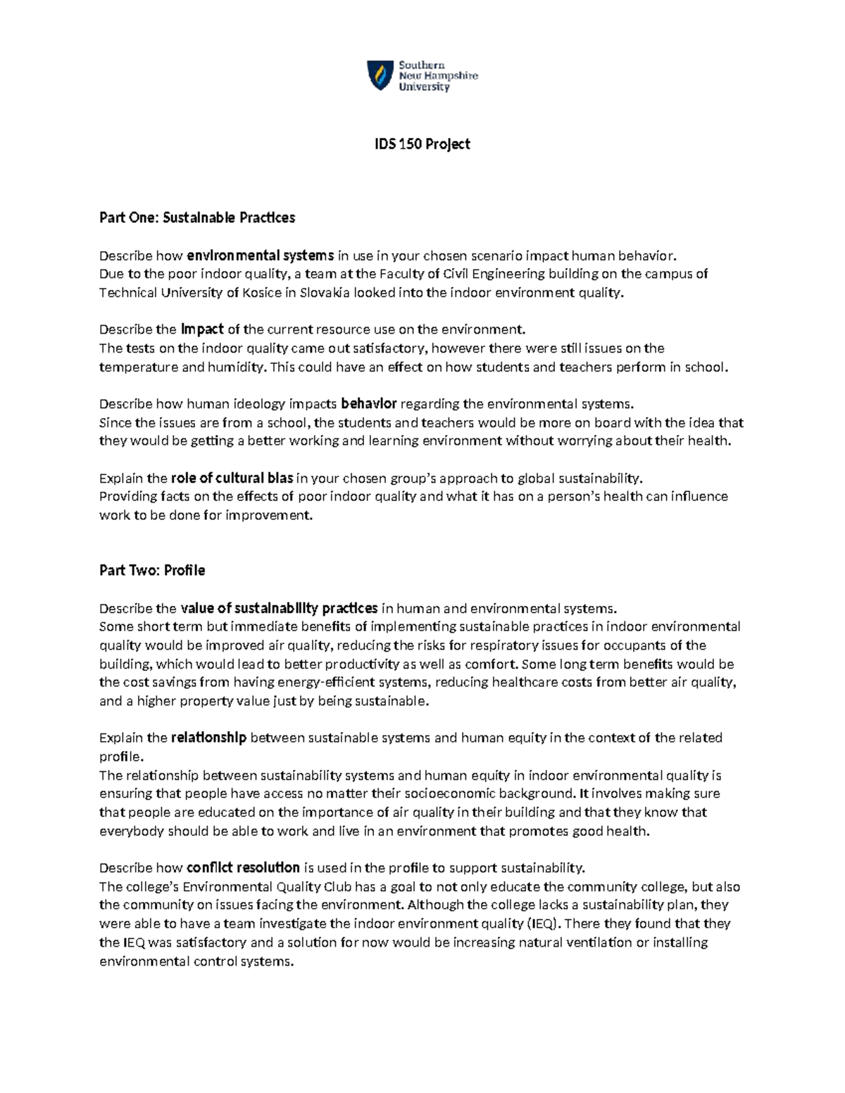 IDS 150 Project 7-1: Enhancing Indoor Environmental Quality for ...