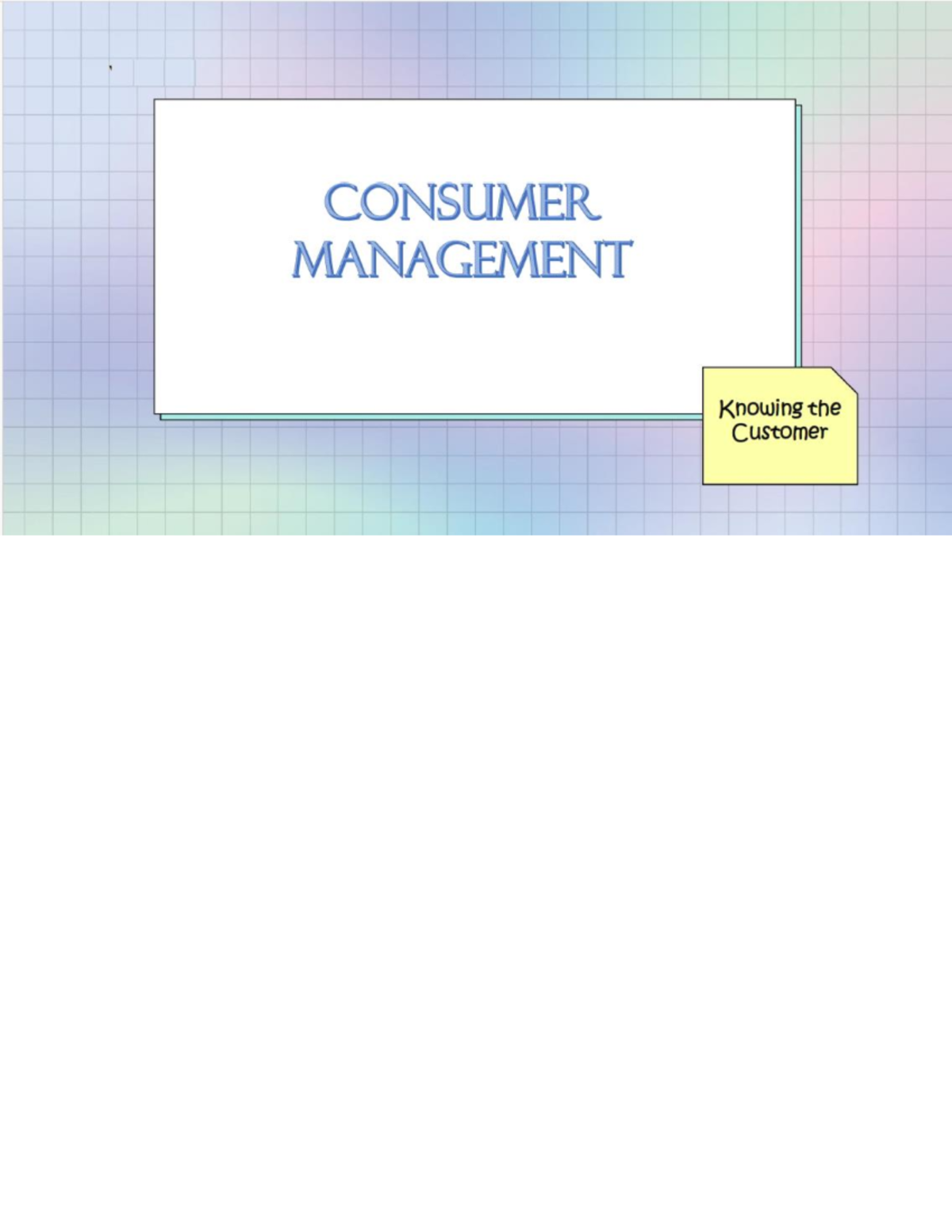 Consumer Management: Understanding Customer Behavior and Decision ...