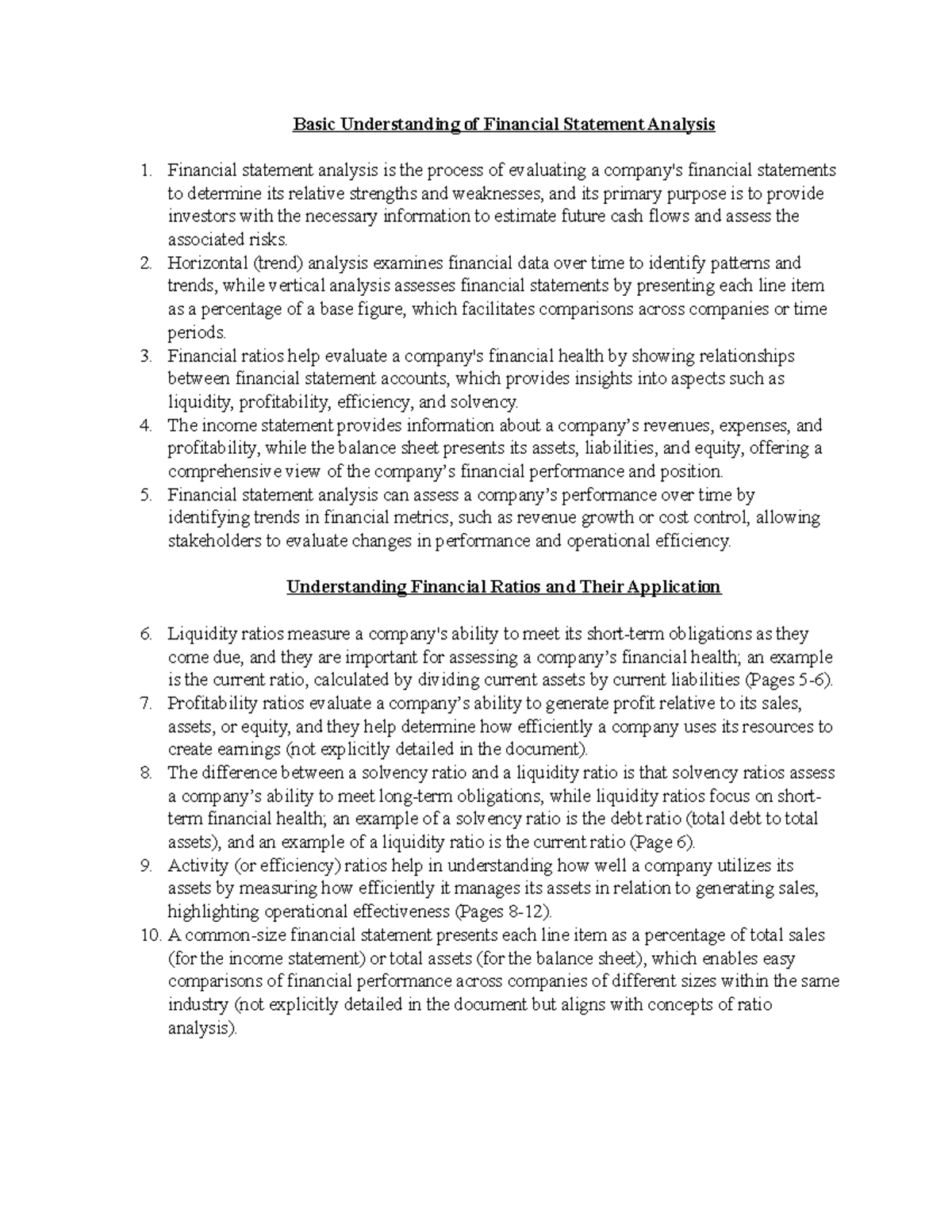 Financial Worksheets - Basic Understanding of Financial Statement ...