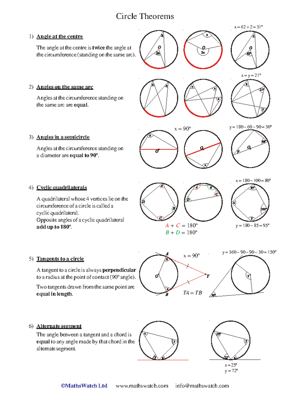 Circle Theorems - Assignment (Math 101) - Studocu
