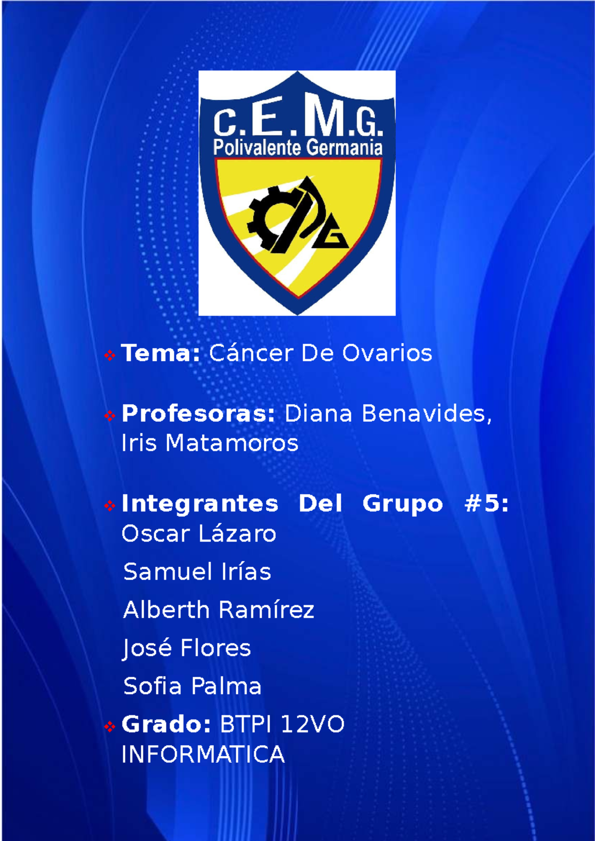 Cáncer de Ovario: Información y Prevención - BTPI 12VO INFORMATICA ...