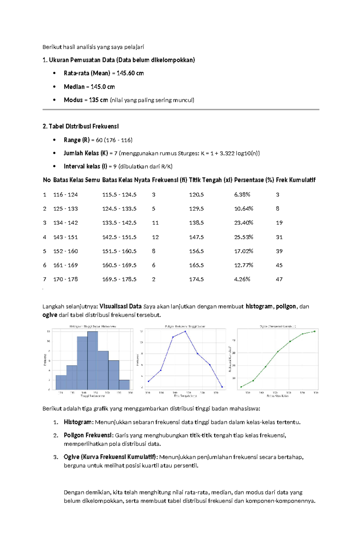 Analisis Pemusatan Data dan Distribusi Frekuensi - Pengantar Statistik ...