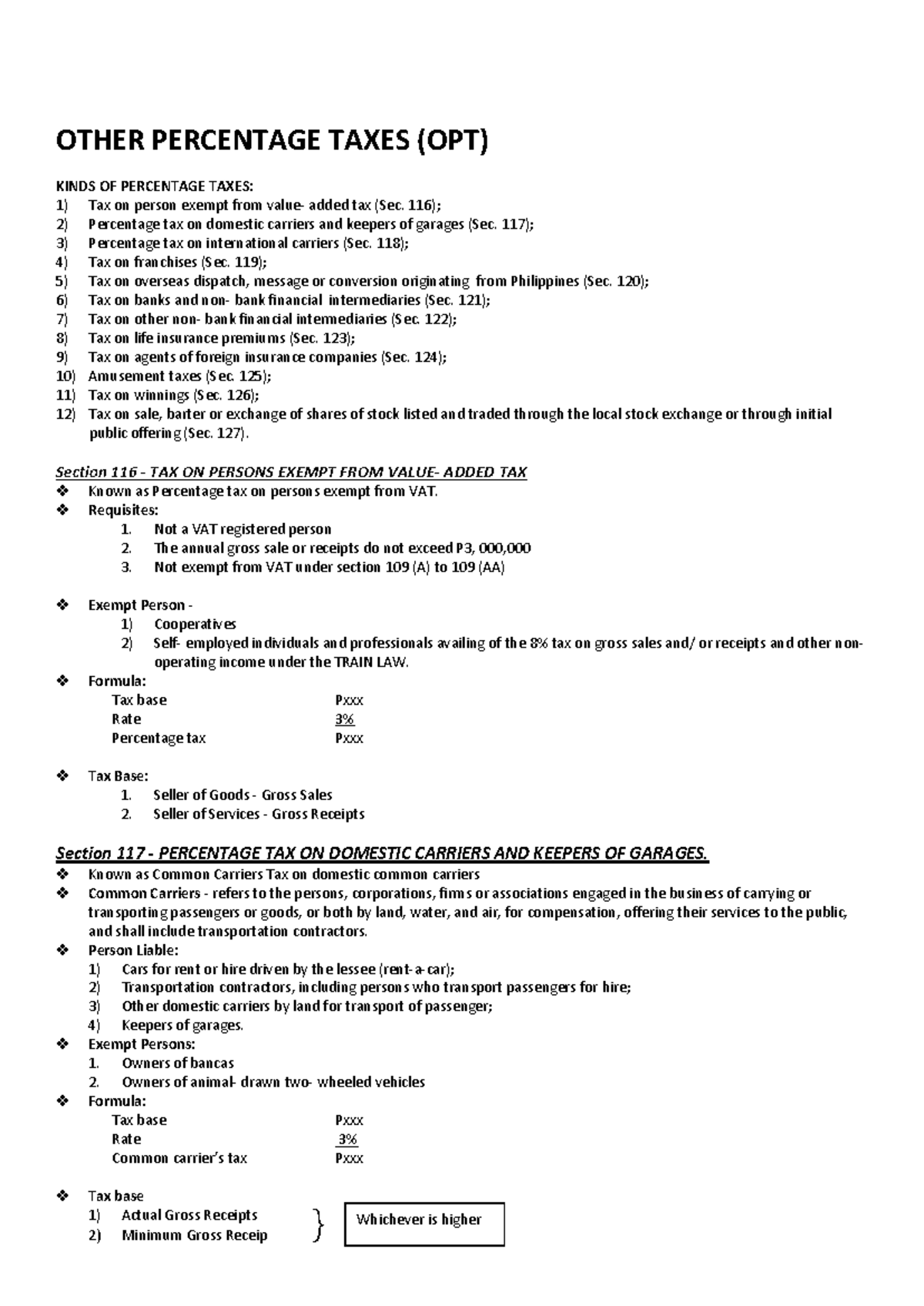 Other Percentage Taxes (OPT): Comprehensive Overview and Guidelines ...