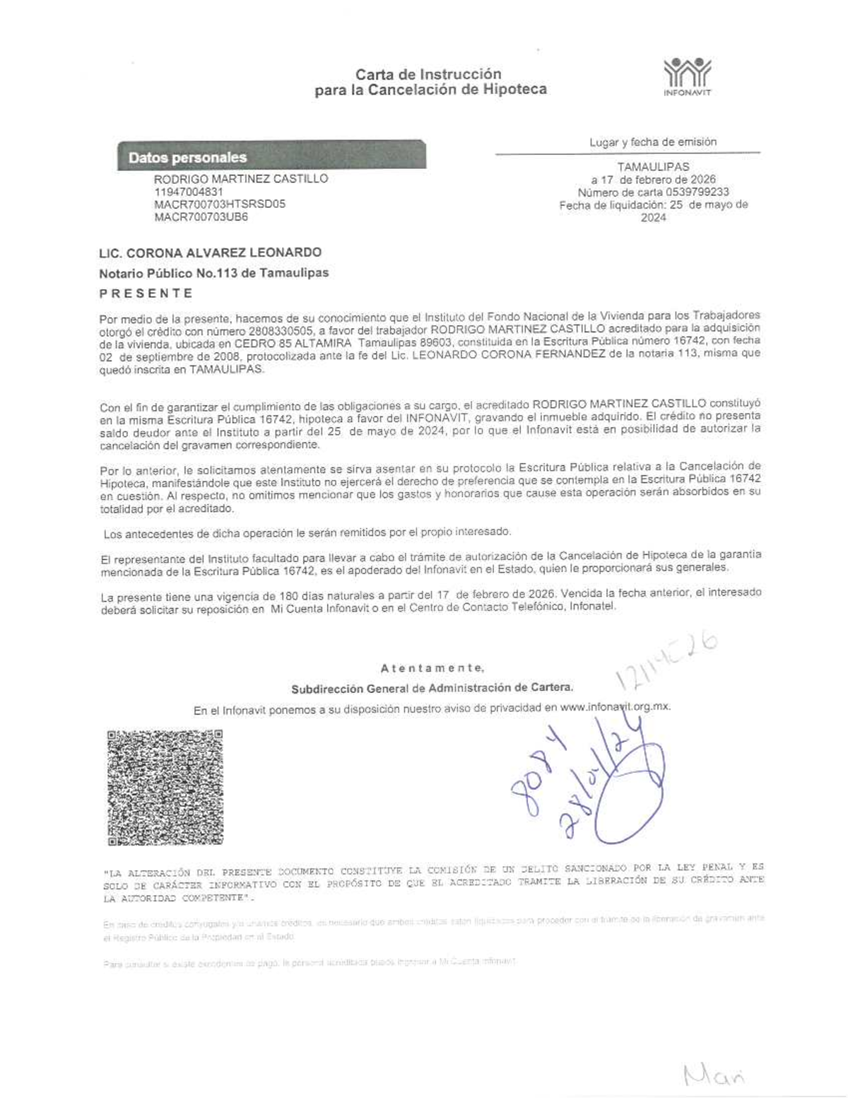 Instrucciones para la Cancelación de Hipoteca INFONAVIT - Rodrigo ...