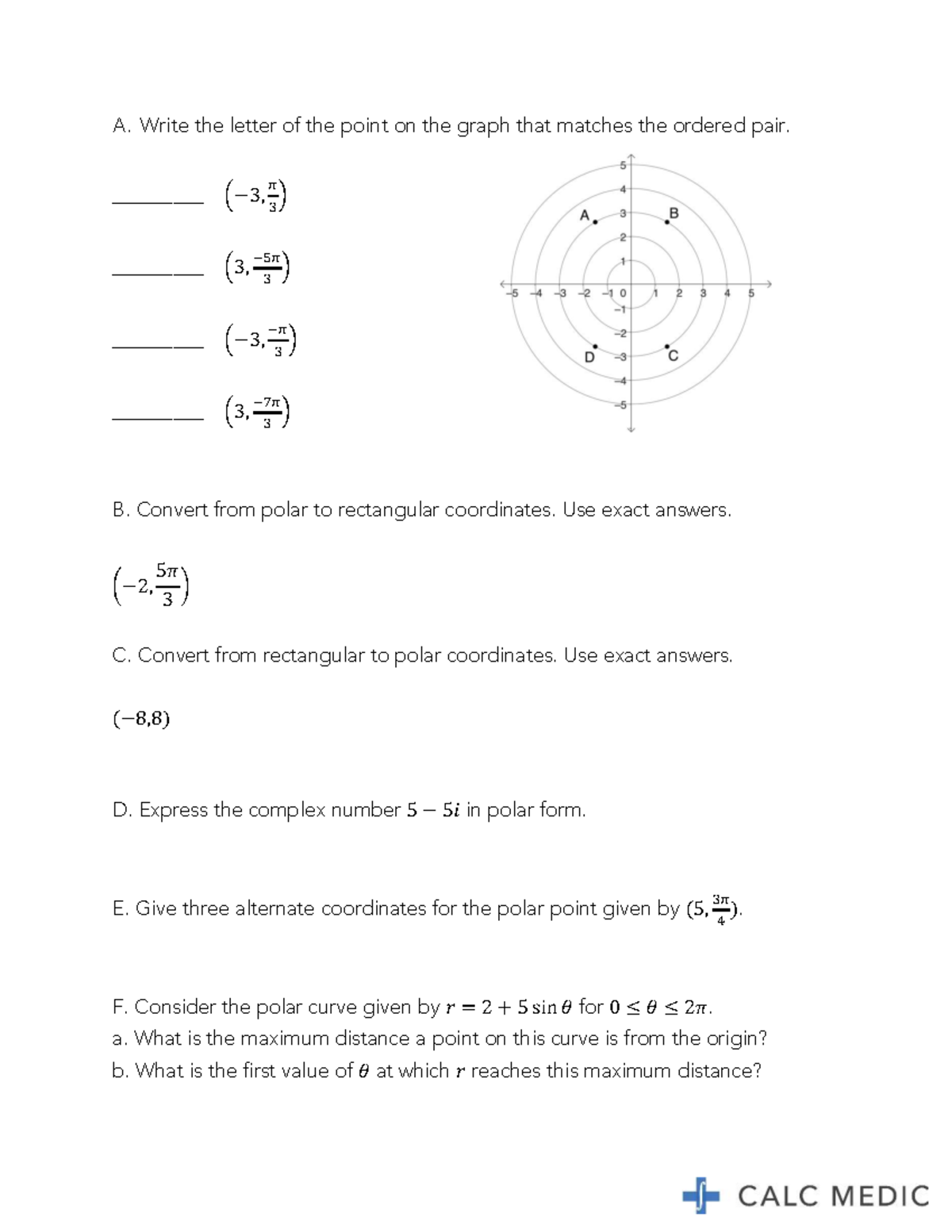 Calc 6: 3.13-3.15 Review on Polar & Rectangular Coordinates - Studocu